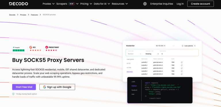 2026 年最佳 SOCKS5 代理服务商：TOP 8 对比